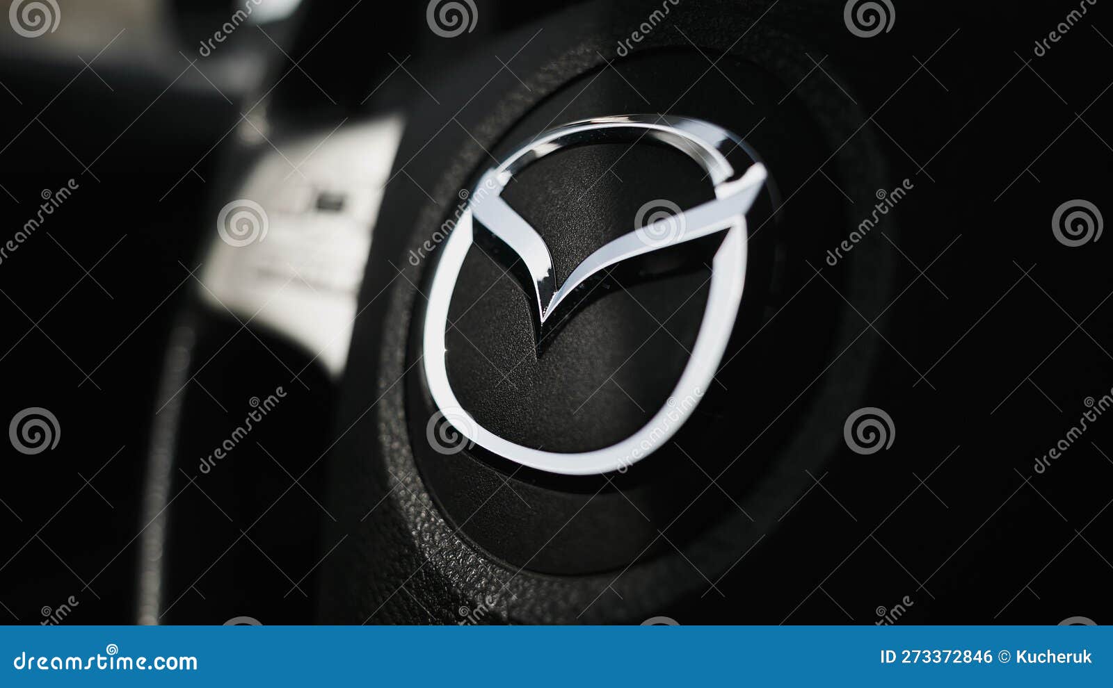 Mazda Logo on the Steering Wheel. Editorial Photo - Image of brand ...