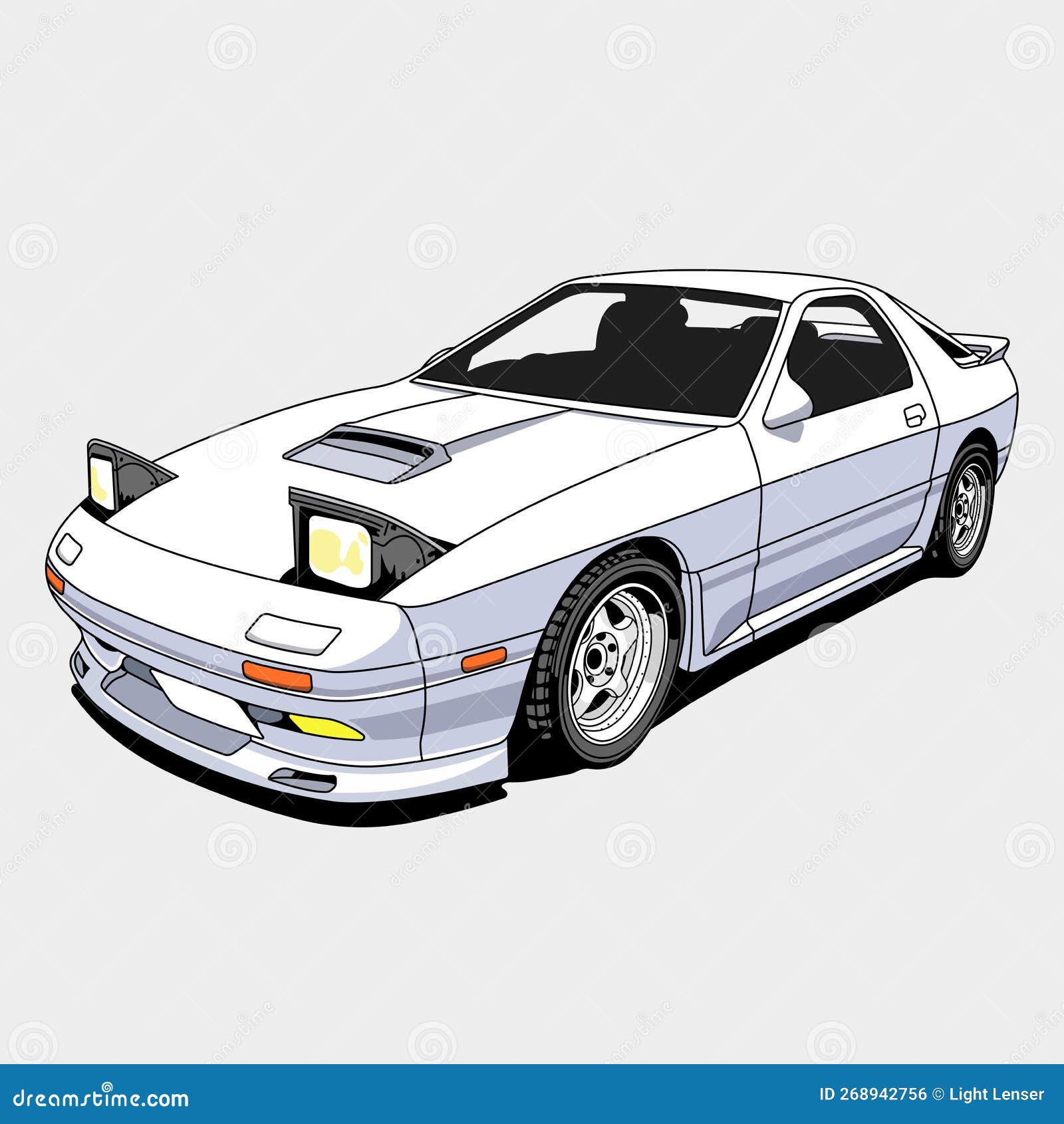 Mazda rx7 fc stock illustration. Illustration of bumper - 268942756