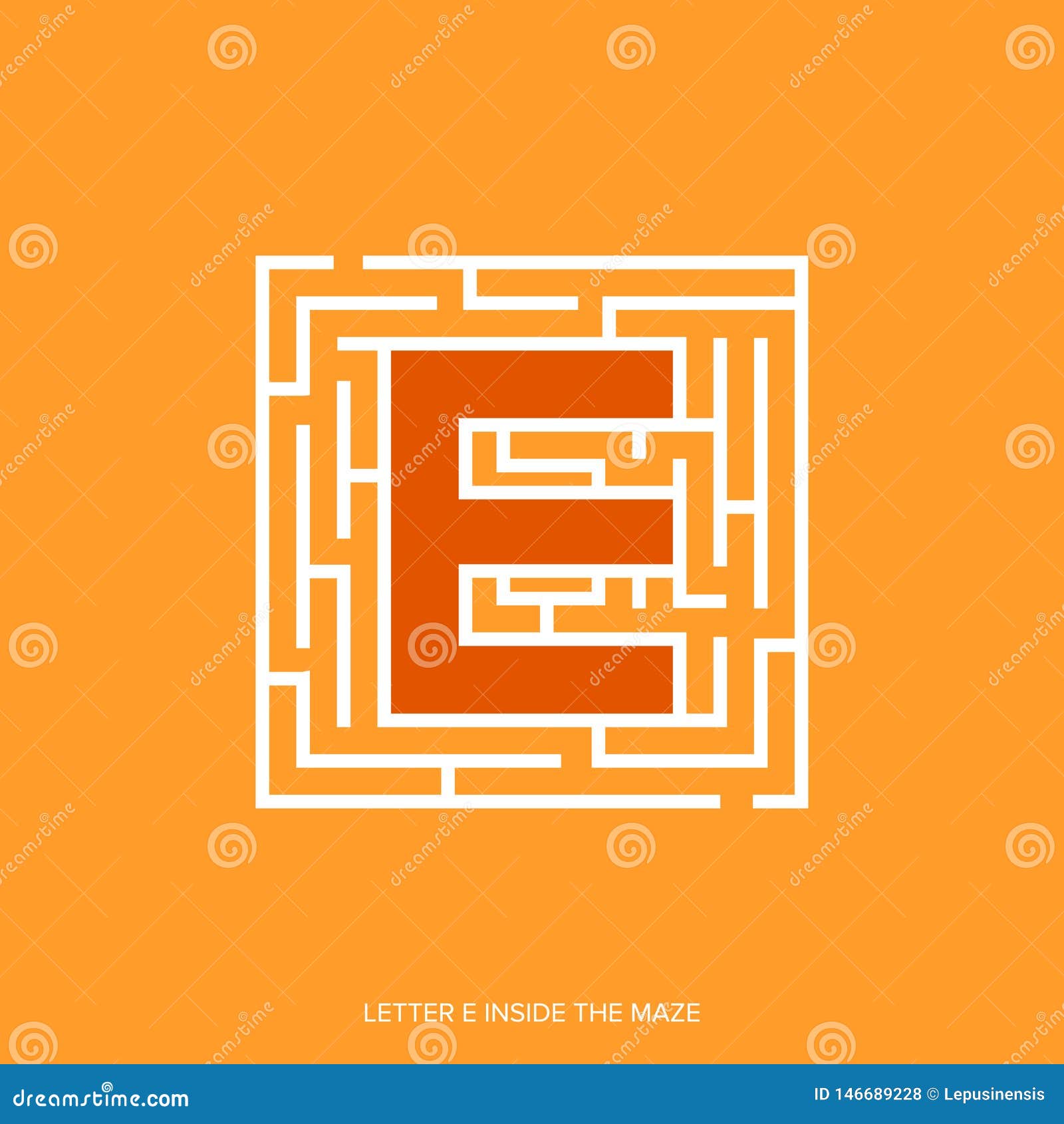 Letter Shape Maze Labyrinth, Maze with One Way To Entrance and One Way ...