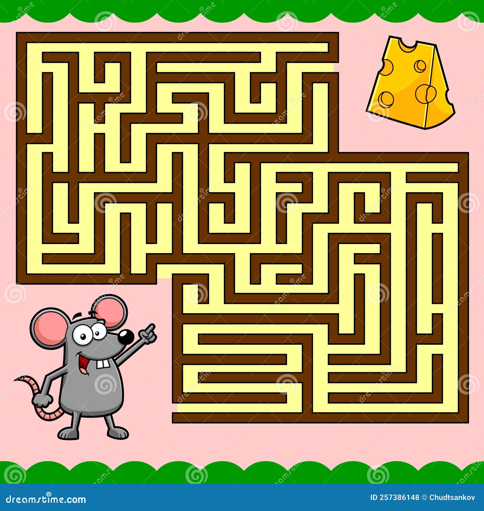 Cartoon Maze Game Education for Kids Help the Mouse Get To the Cheese ...