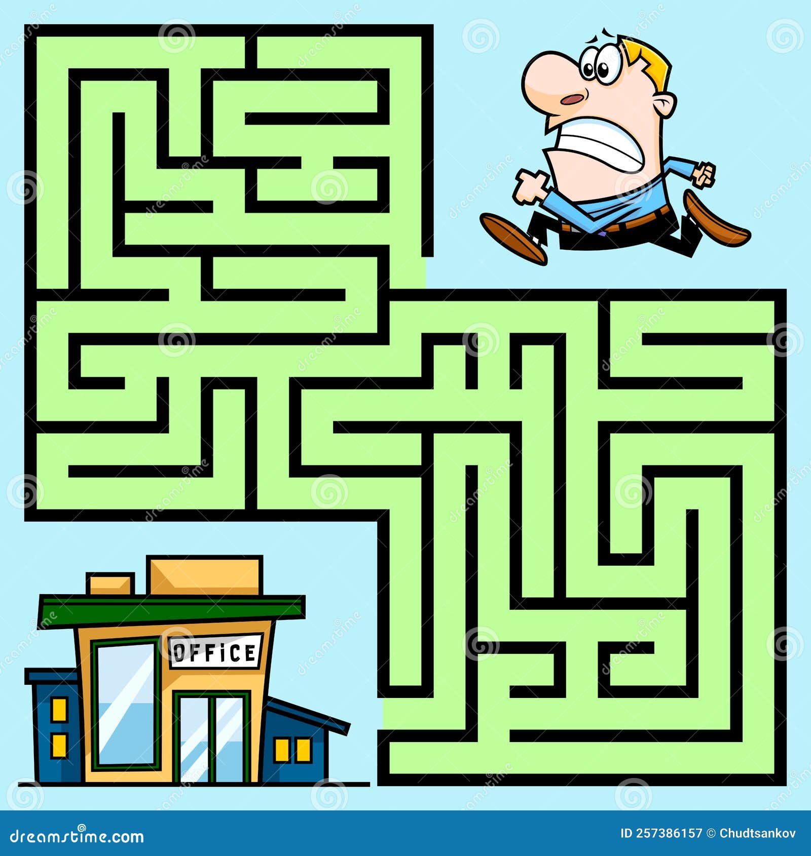 Cartoon Maze Game Education for Kids Help the Delayed Worker Get To the ...