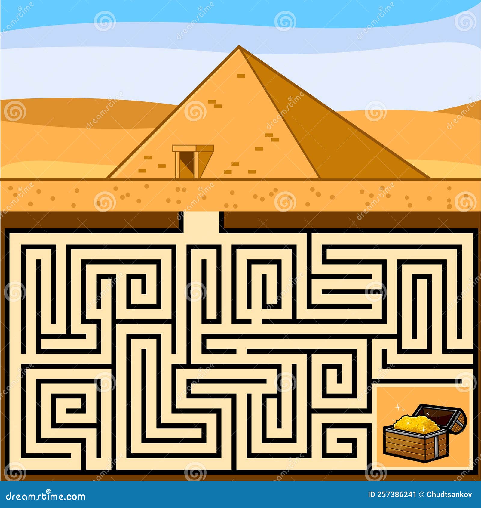 Cartoon Maze Game With Boy And Guitar Vector Illustration ...