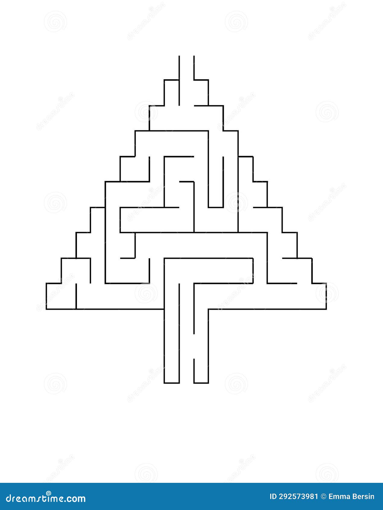 Pine tree maze stock illustration. Illustration of christmas - 292573981