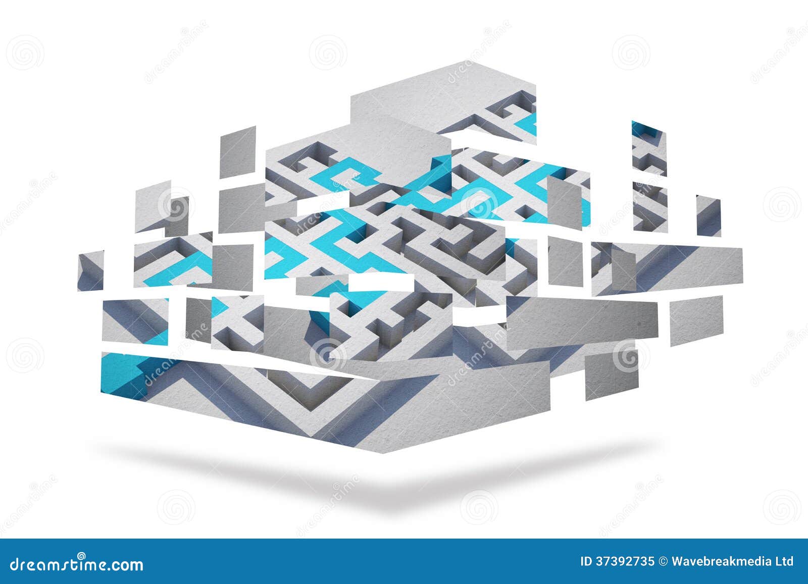 Maze and Arrow on Abstract Screen Stock Illustration - Illustration of ...