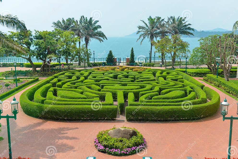Maze stock image. Image of labyrinth, tree, bush, garden - 94218601