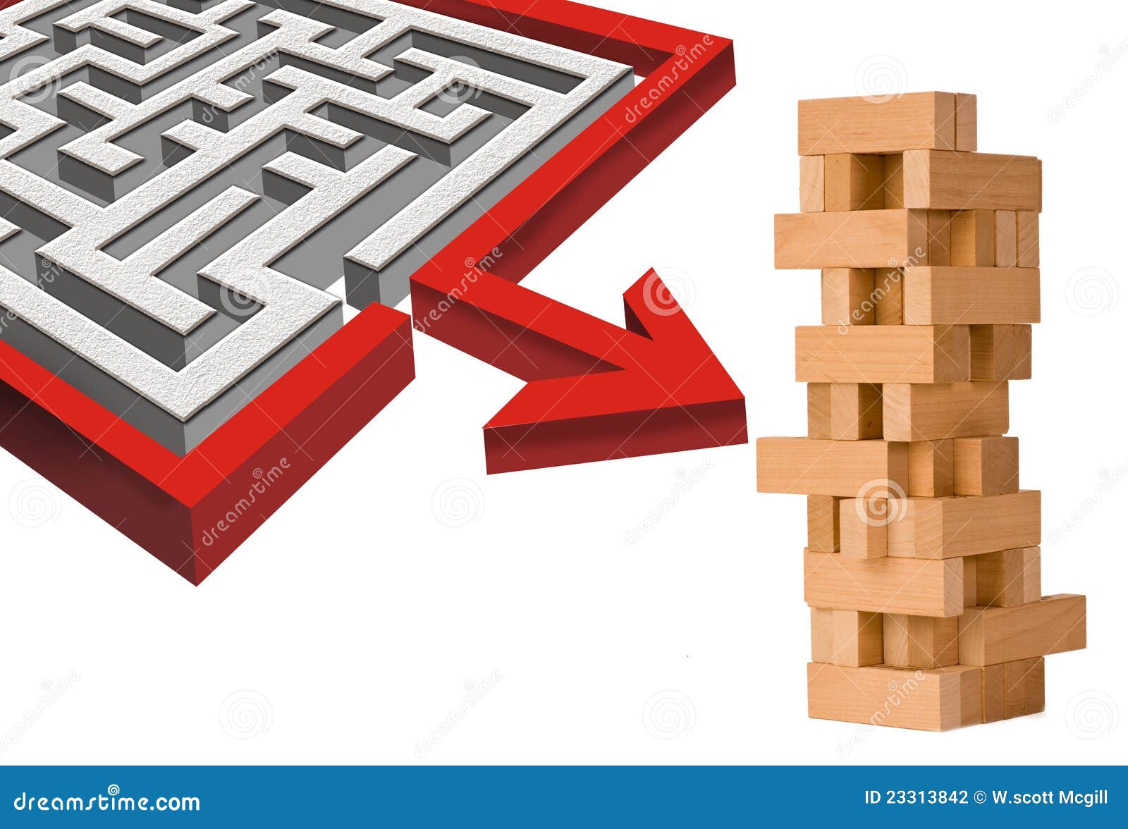 Maze and blocks stock photo. Image of object, blocks - 23313842