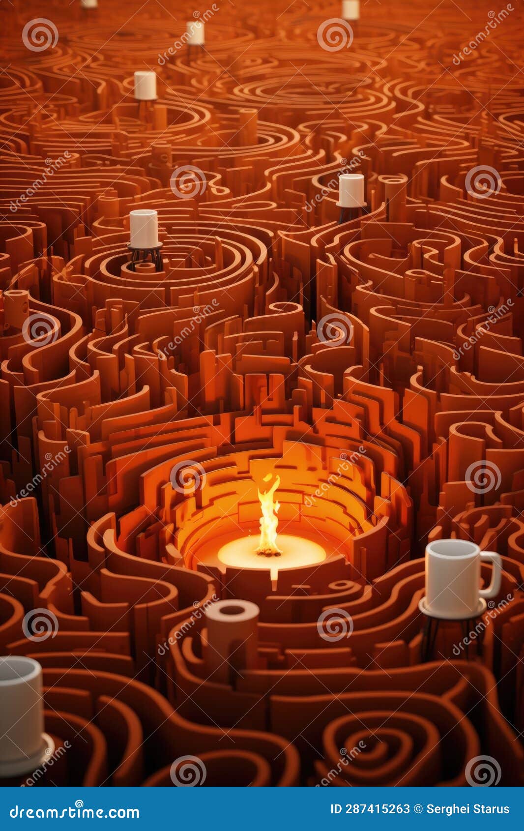 A Maze with a Candle in the Middle of it. Generative AI Image. Stock ...