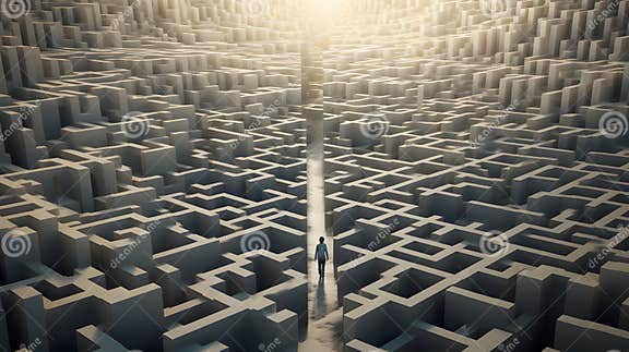 Maze, Choice and Decision, Metaphor Stock Illustration - Illustration ...