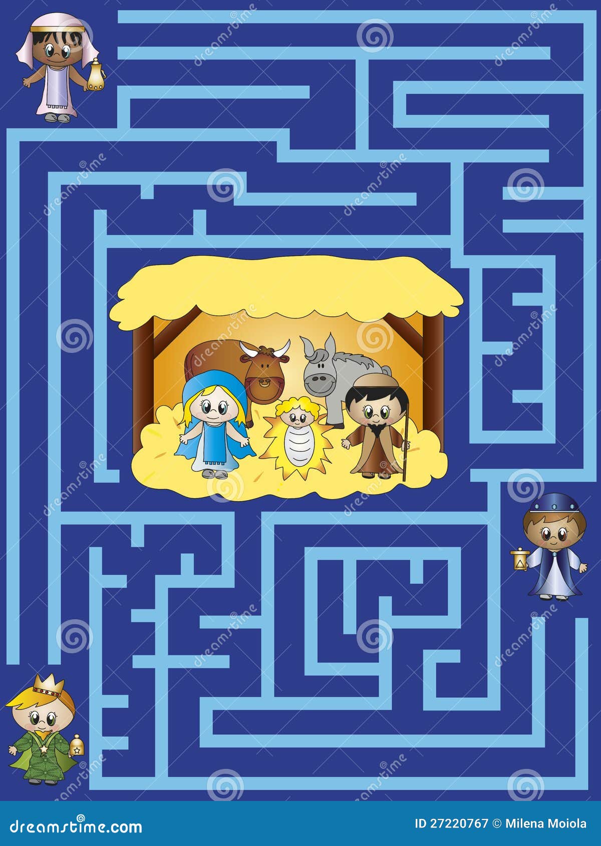 Maze christmas stock illustration. Illustration of nativity - 27220767