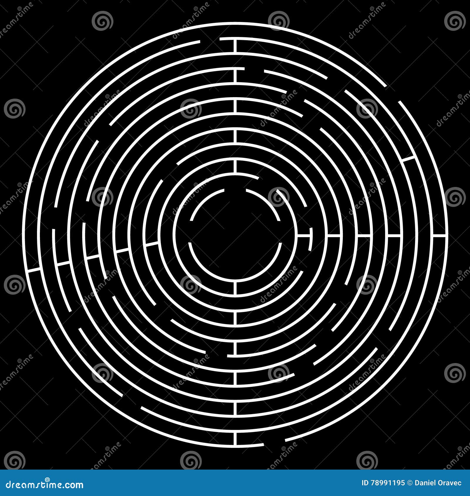 Maze Circle Vector Illustration. Stock Vector - Illustration of circle ...