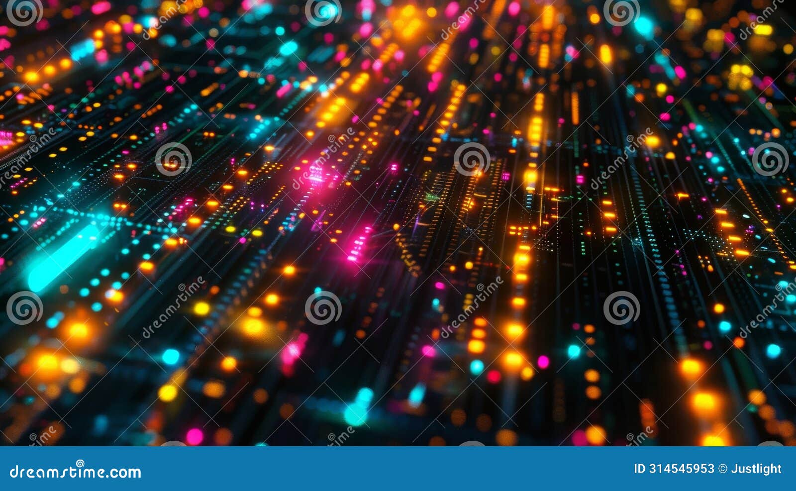 A Maze of Colorful Lights Blinking and Flashing on the Surface of ...