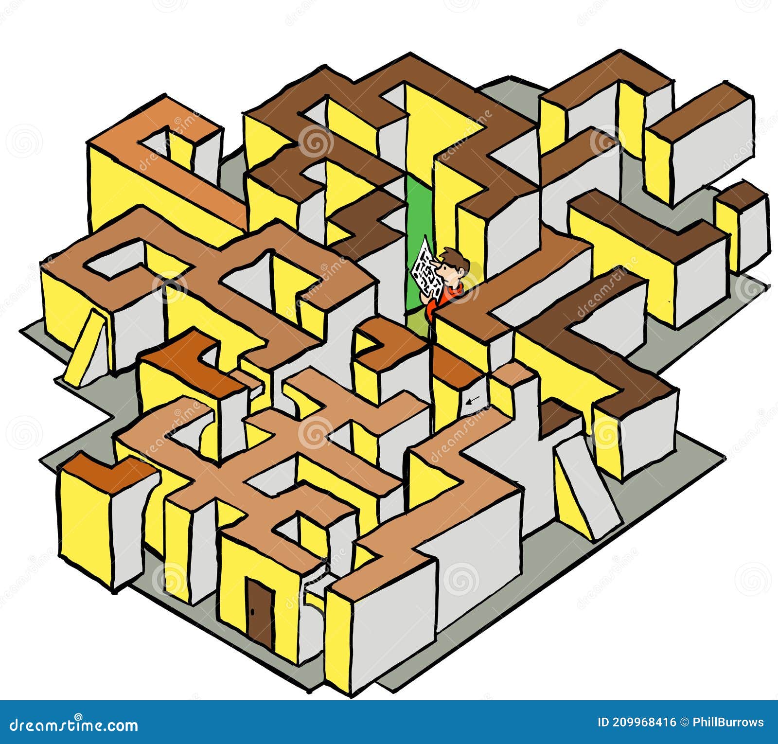 Maze stock illustration. Illustration of held, annoying - 209968416
