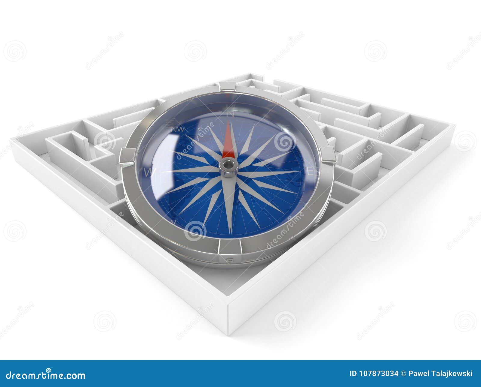 Maze with compass stock illustration. Illustration of difficulty ...