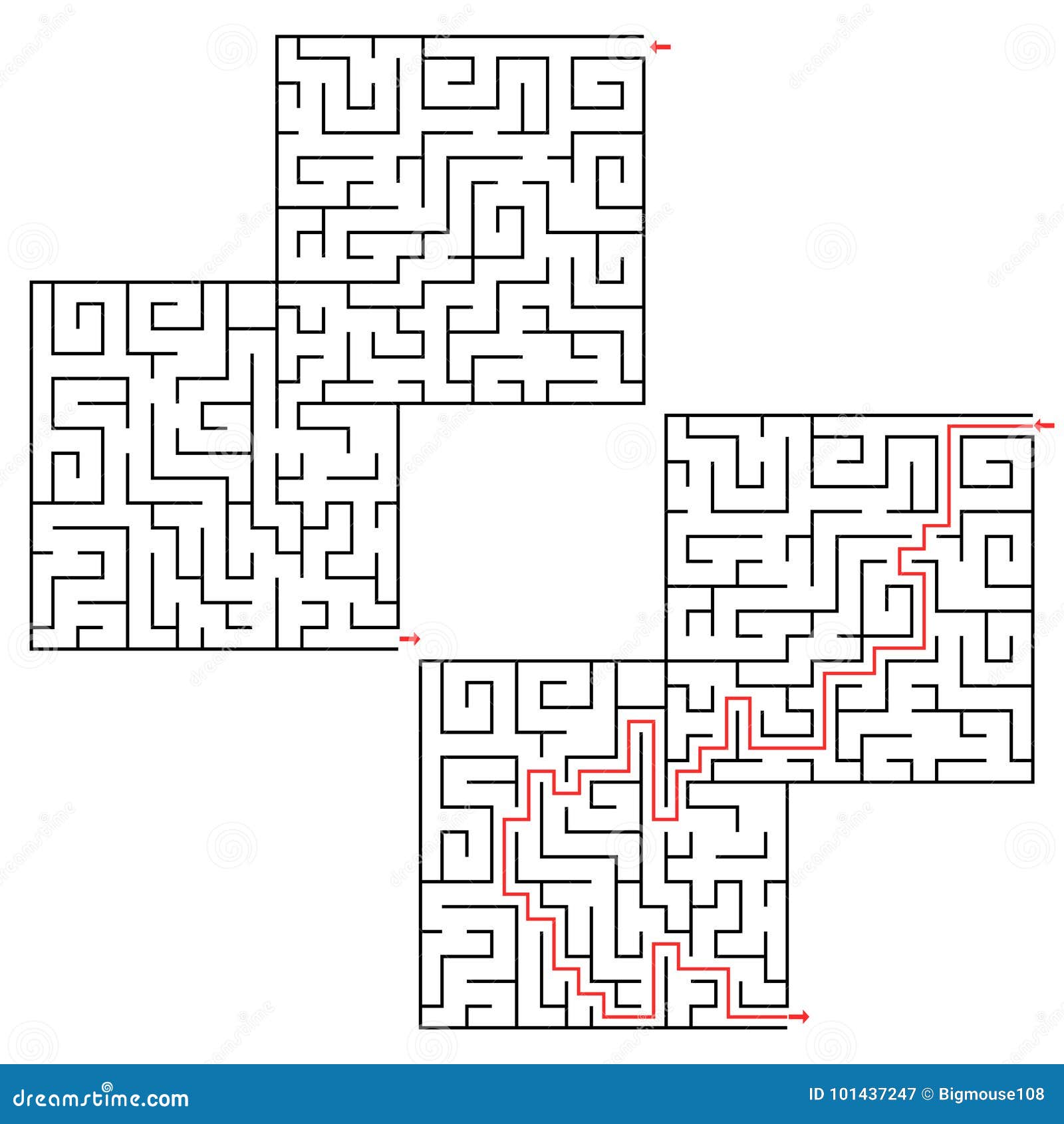 Maze Conundrum Geometric Labyrinth Maze. Vector Stock Vector ...