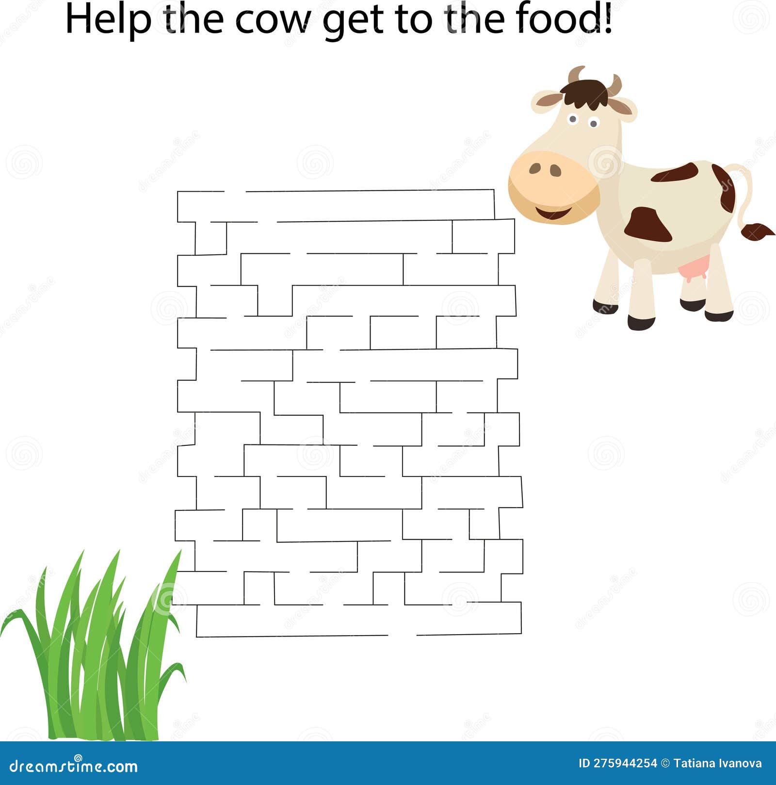 29 maze_cow_grass stock illustration. Illustration of game - 275944254