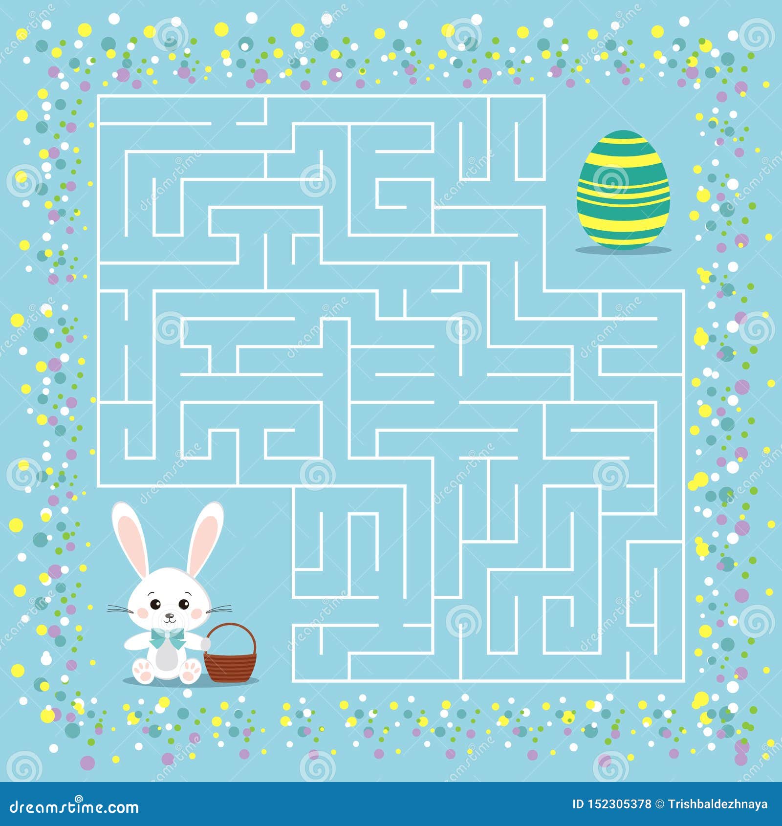 Maze Easter Game for the Children with a Labyrinth Stock Vector ...