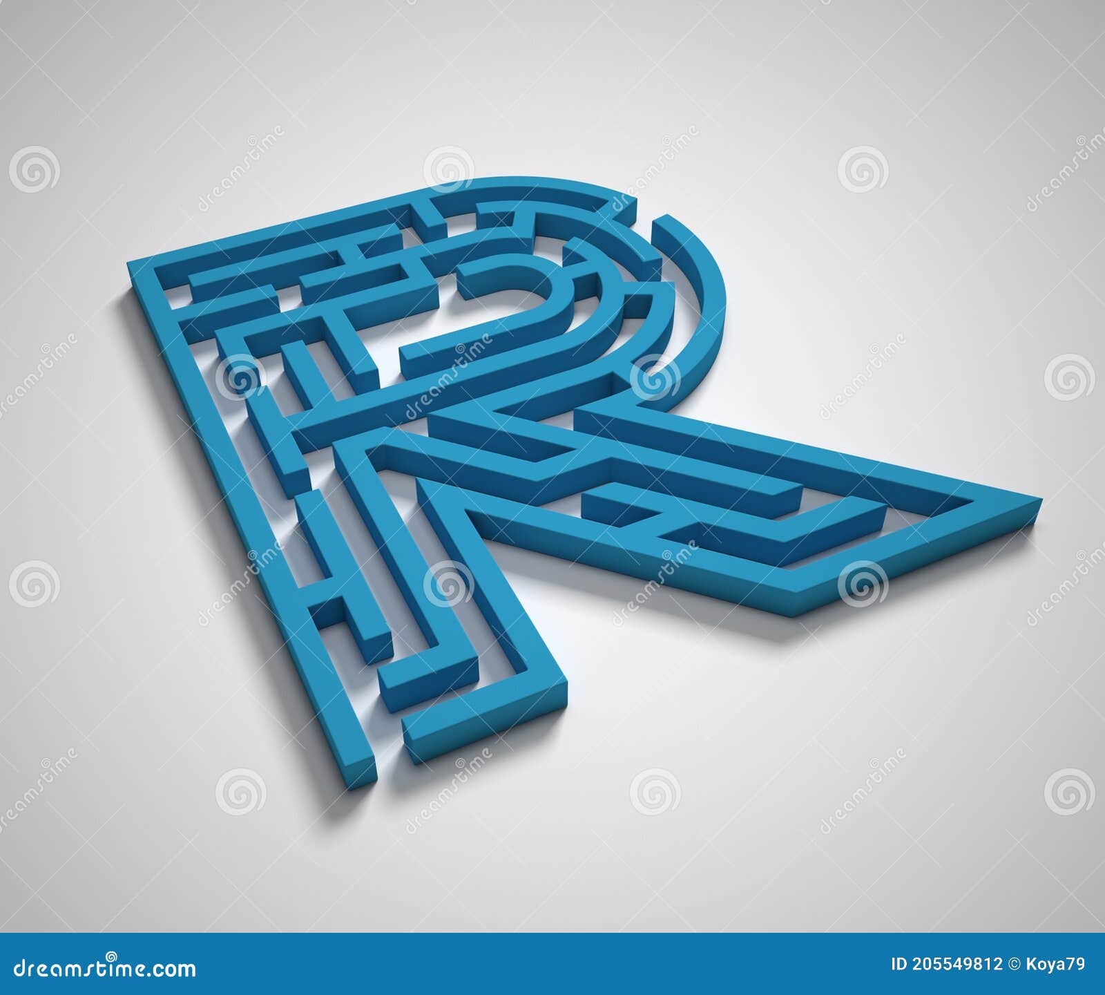 Maze Font 3d Rendering Letter R Stock Illustration - Illustration of ...