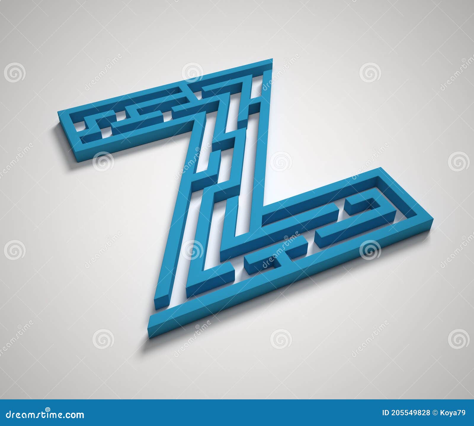 Maze Font 3d Rendering Letter Z Stock Illustration - Illustration of ...