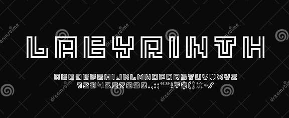 Maze Font, Geometric Typeface, Architect Type Stock Vector ... Maze Font, Geometric Typeface, Architect Type Stock Vector ...