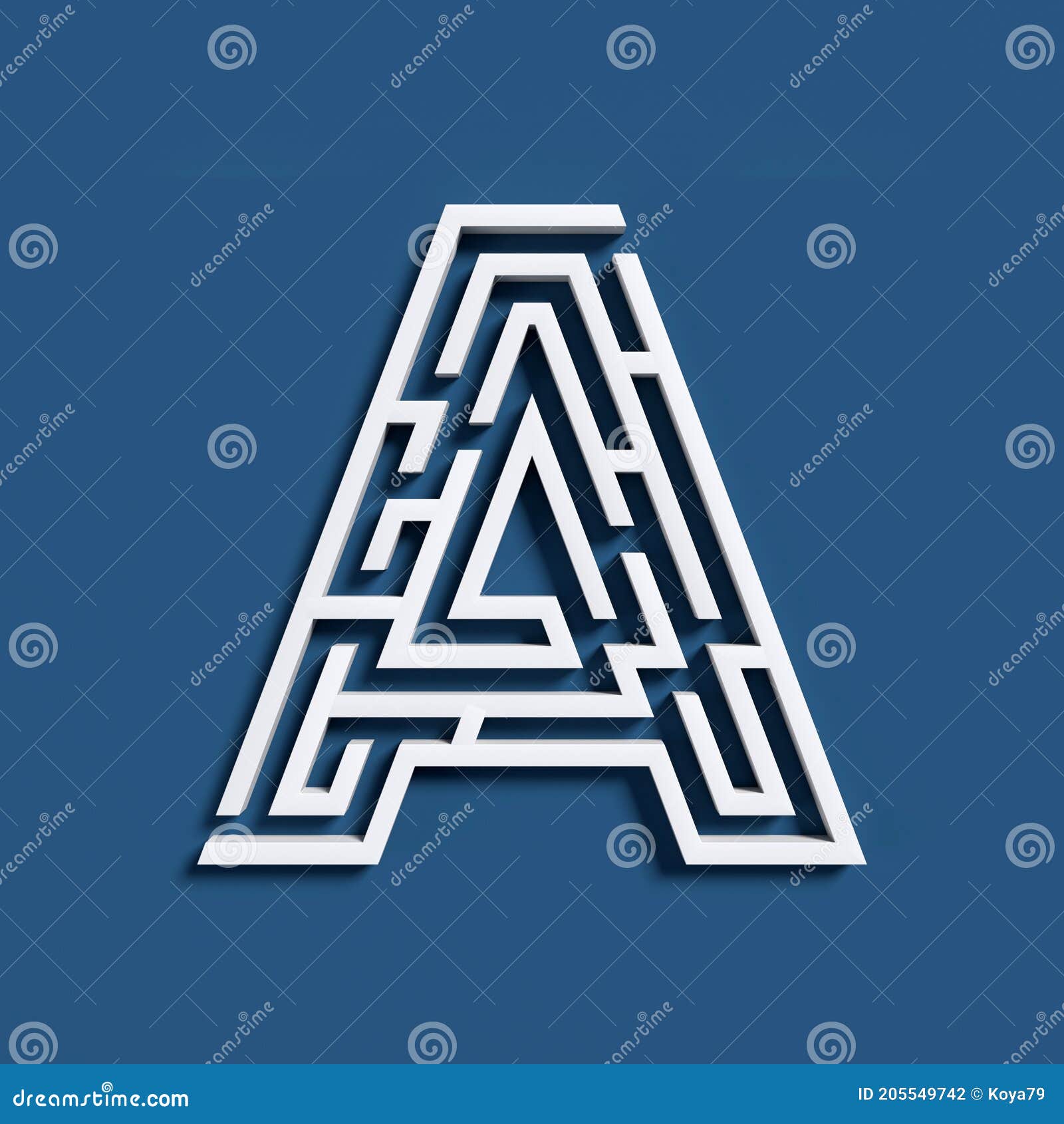 Maze font letter a stock illustration. Illustration of path - 205549742