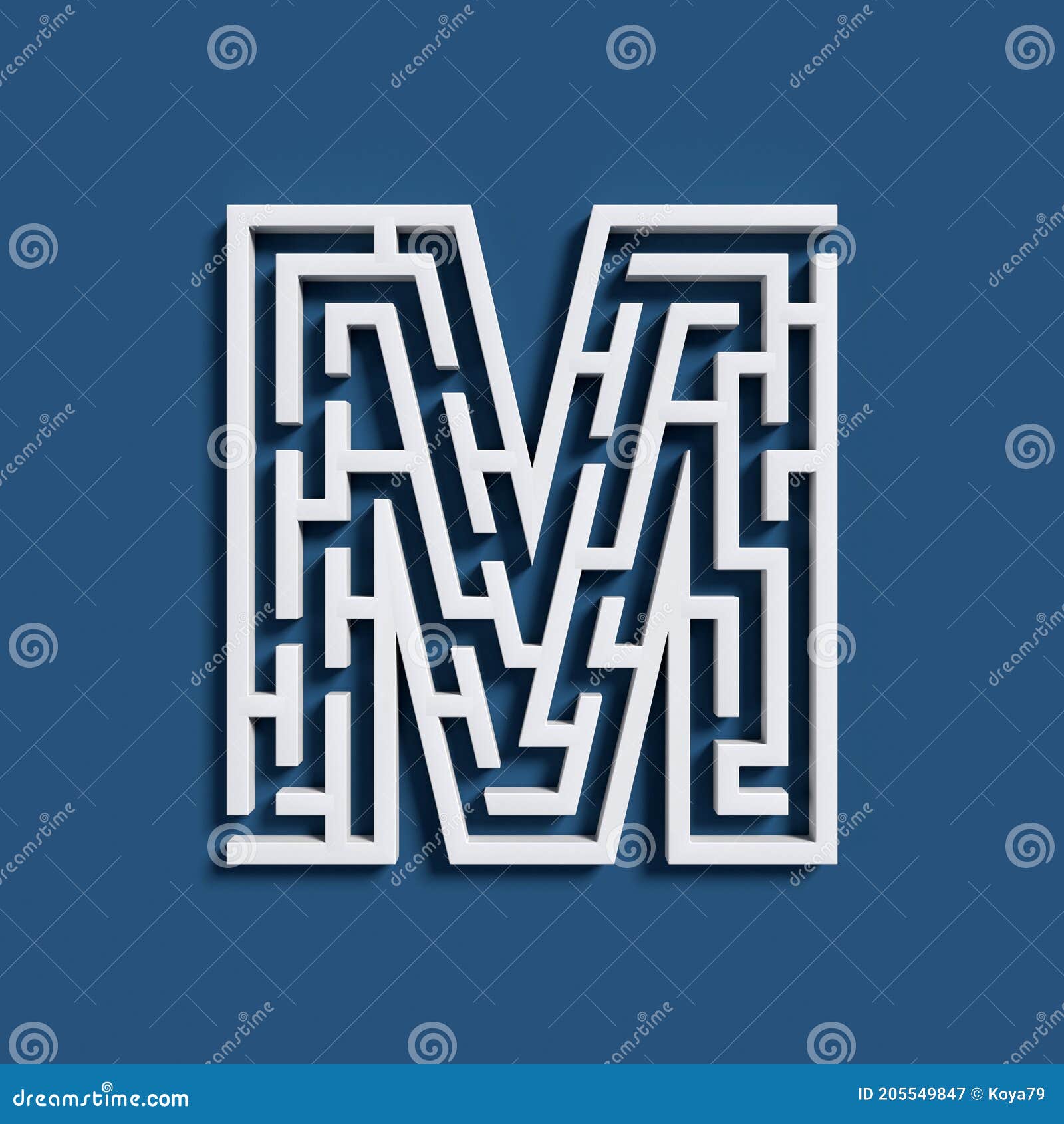 Maze Font Letter M Royalty-Free Cartoon | CartoonDealer.com #205549847