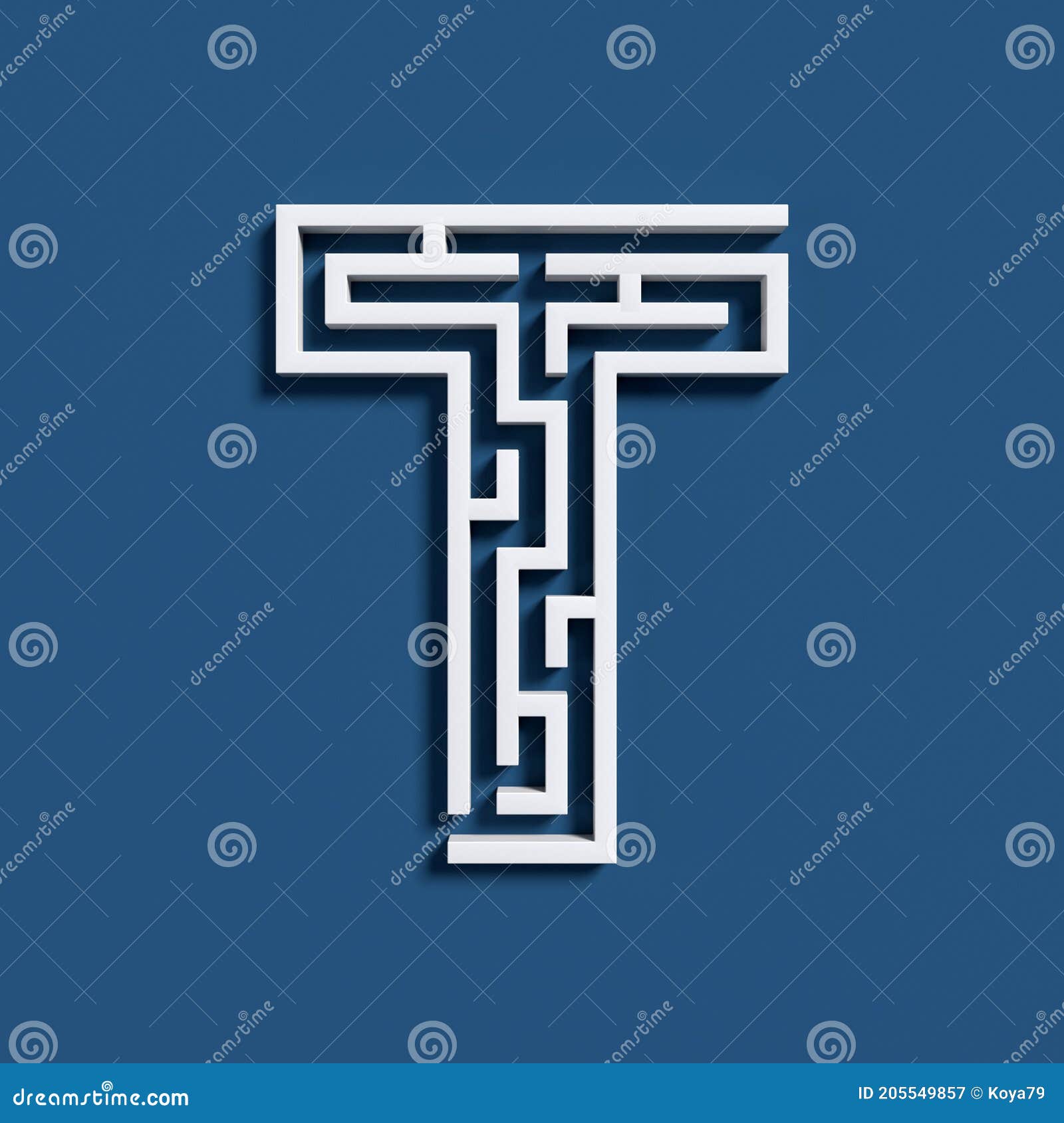 Maze font letter T stock illustration. Illustration of choice - 205549857