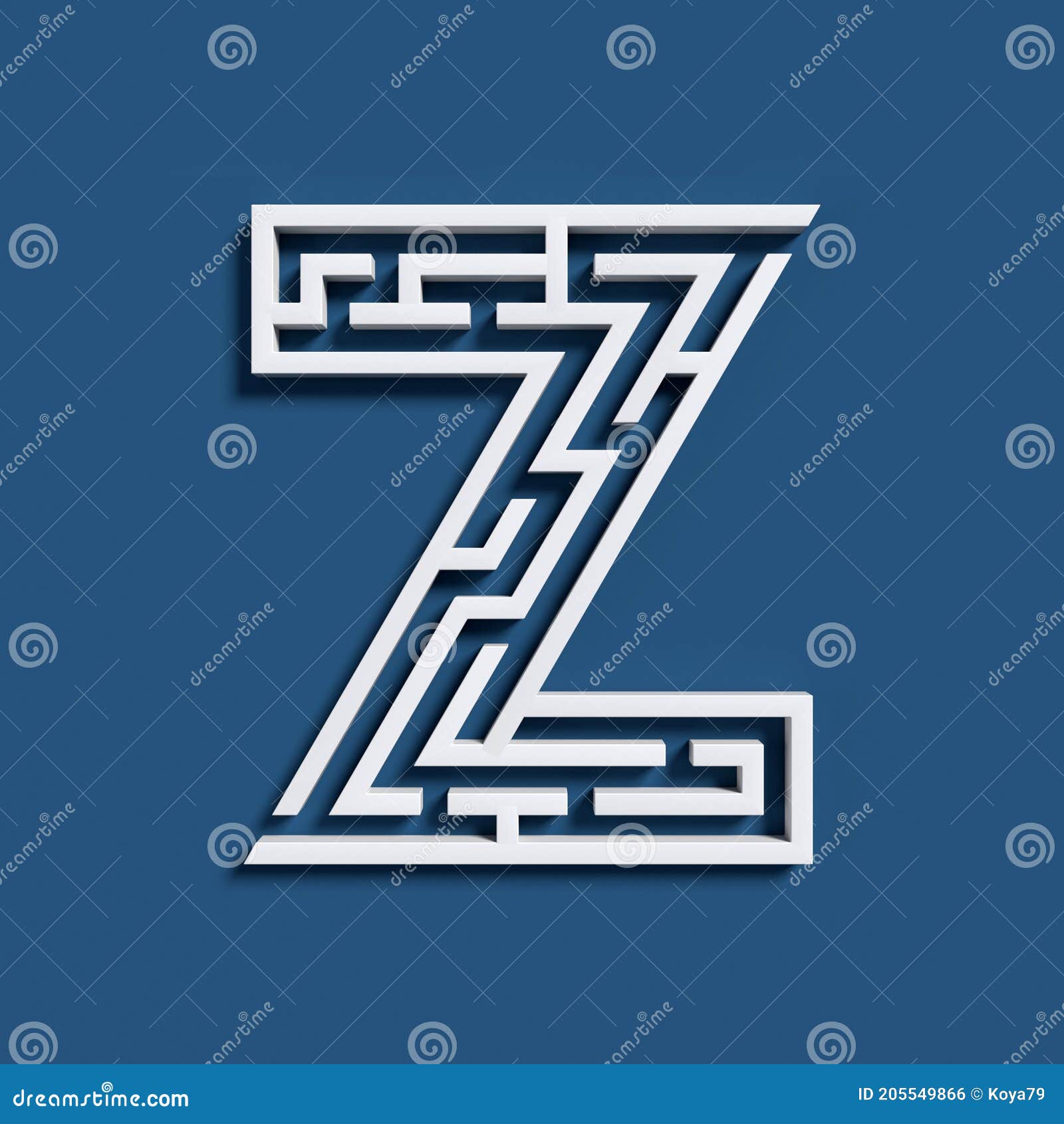 Maze font letter Z stock illustration. Illustration of lost - 205549866