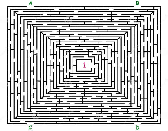 Maze with four entries stock vector. Illustration of solution - 21885559