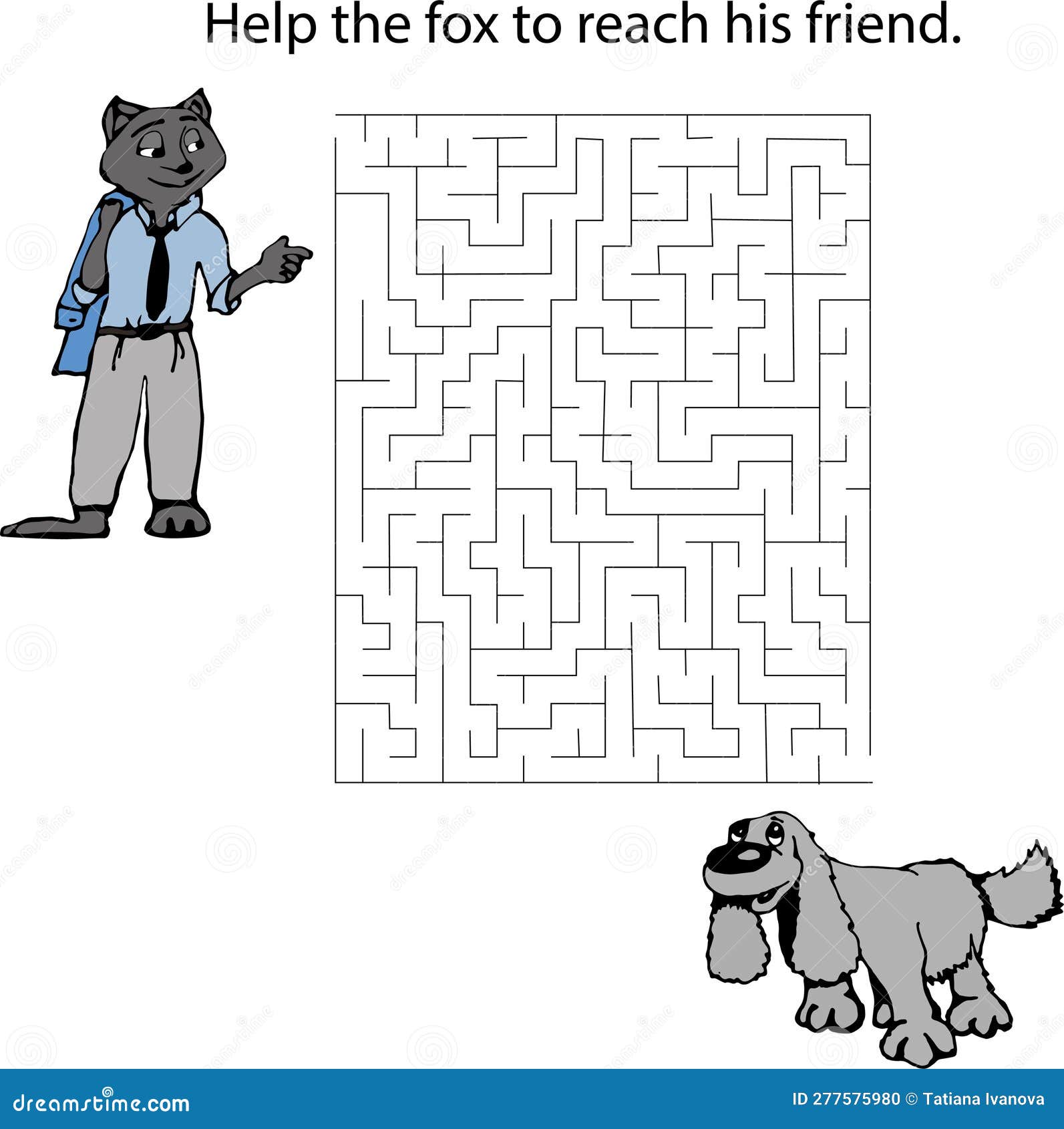 36 maze fox dog stock illustration. Illustration of labyrinth - 277575980