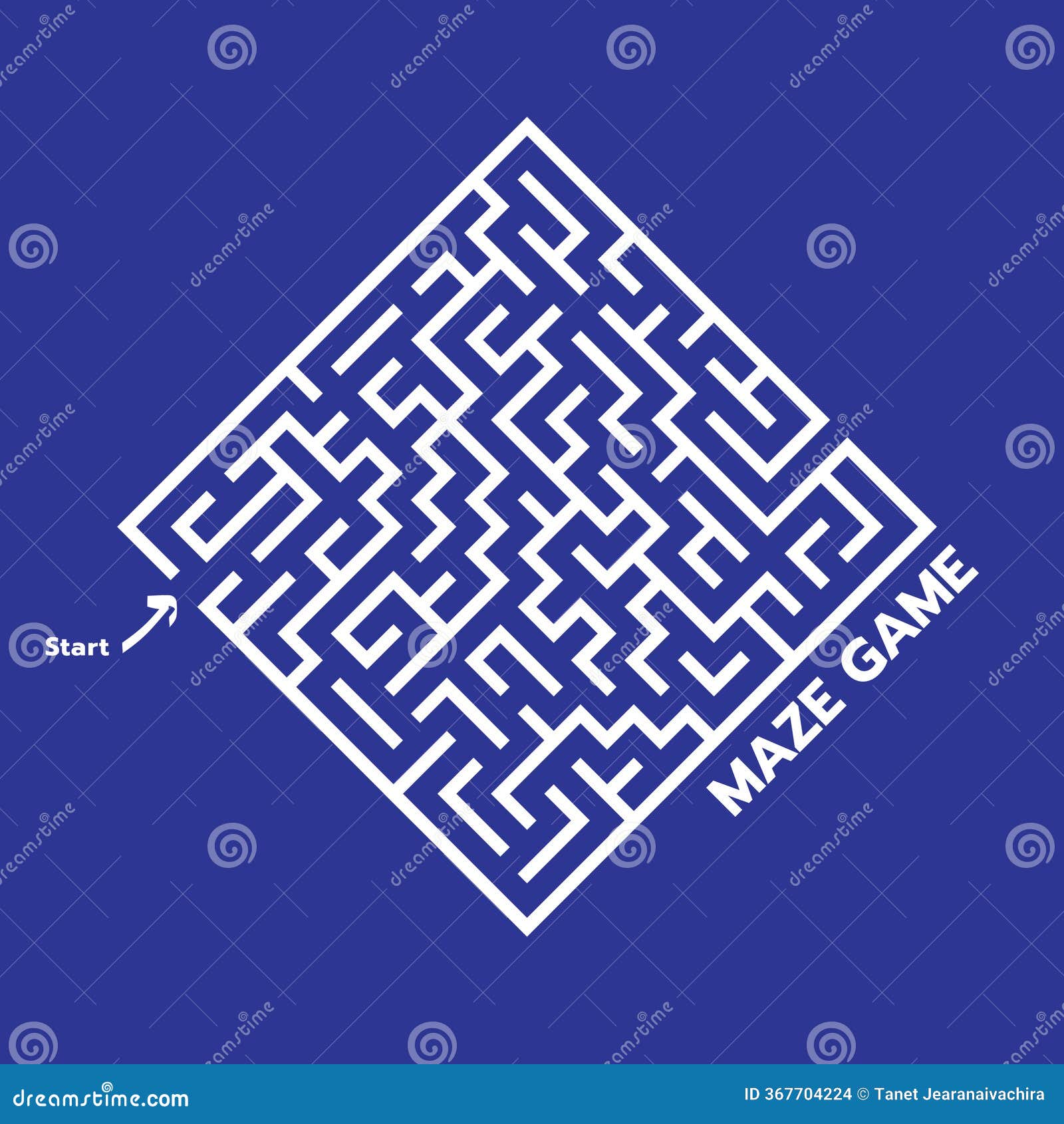 Square Maze, Shortcut Through Vector Illustration | CartoonDealer.com ...