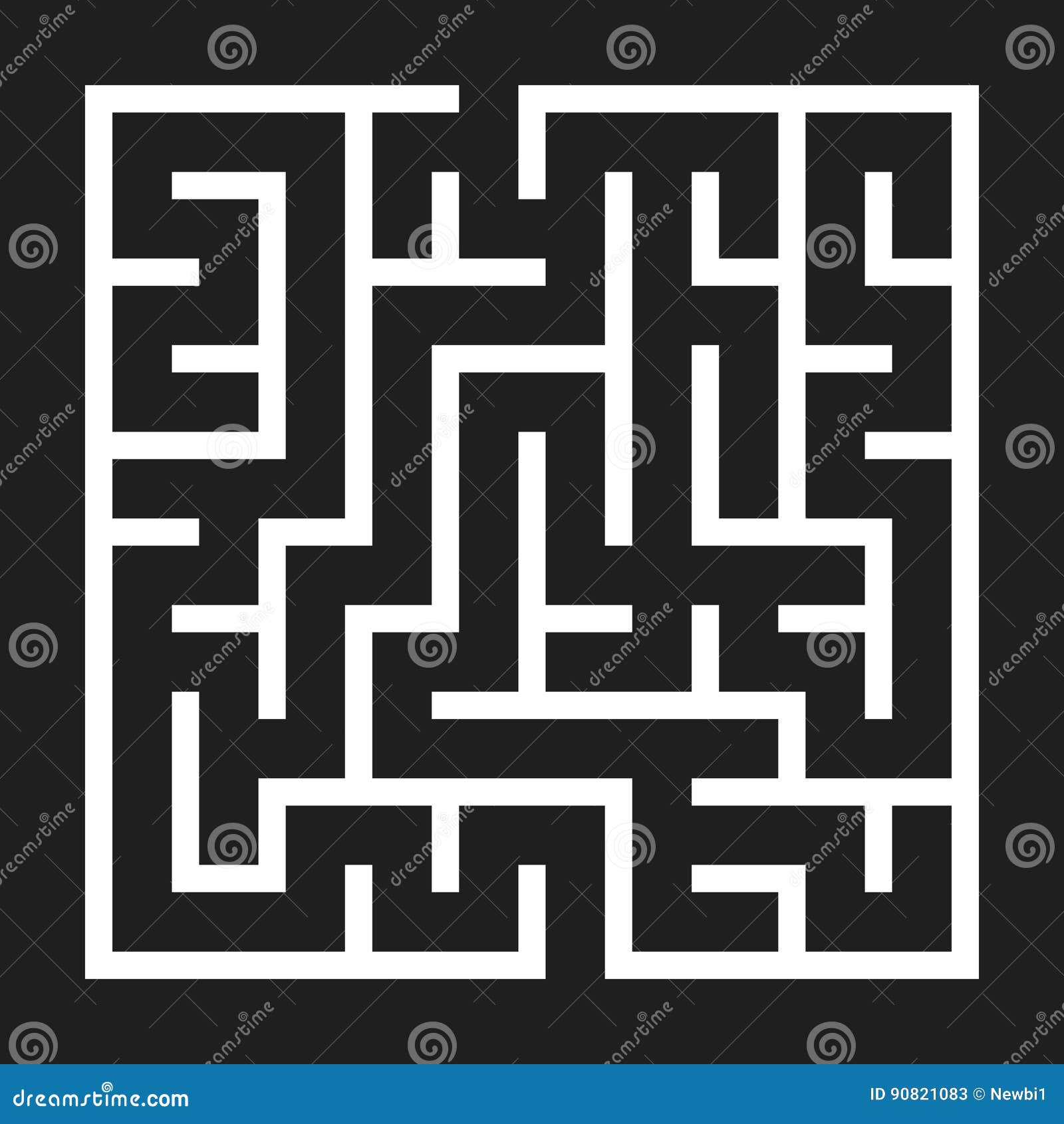 Maze Game Background. Labyrinth With Entry And Exit. Cartoon Vector ...