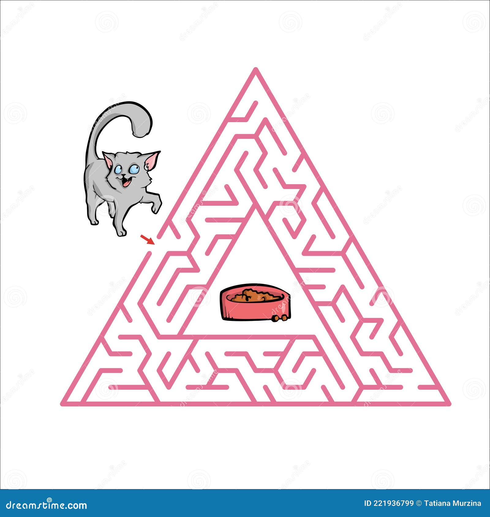 Maze Game for Children Cute Cartoon Worksheet Stock Vector ...