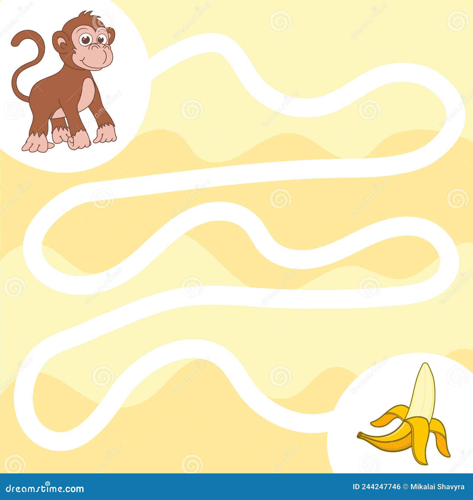 Help Monkey Find Path To Banana. Labyrinth. Maze Game For Kids. Black ... Help Monkey Find Path To Banana. Labyrinth. Maze Game For Kids. Black ...
