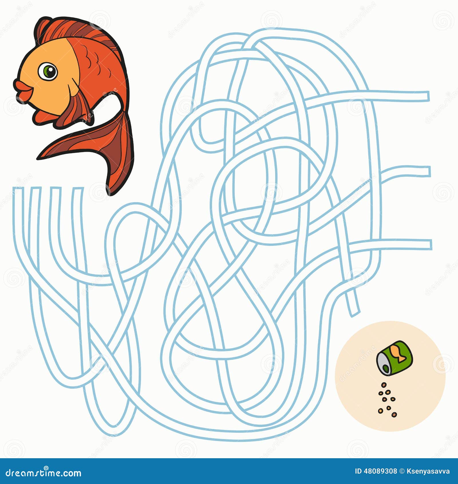 Maze Game for Children (fish) Stock Vector - Illustration of education ...