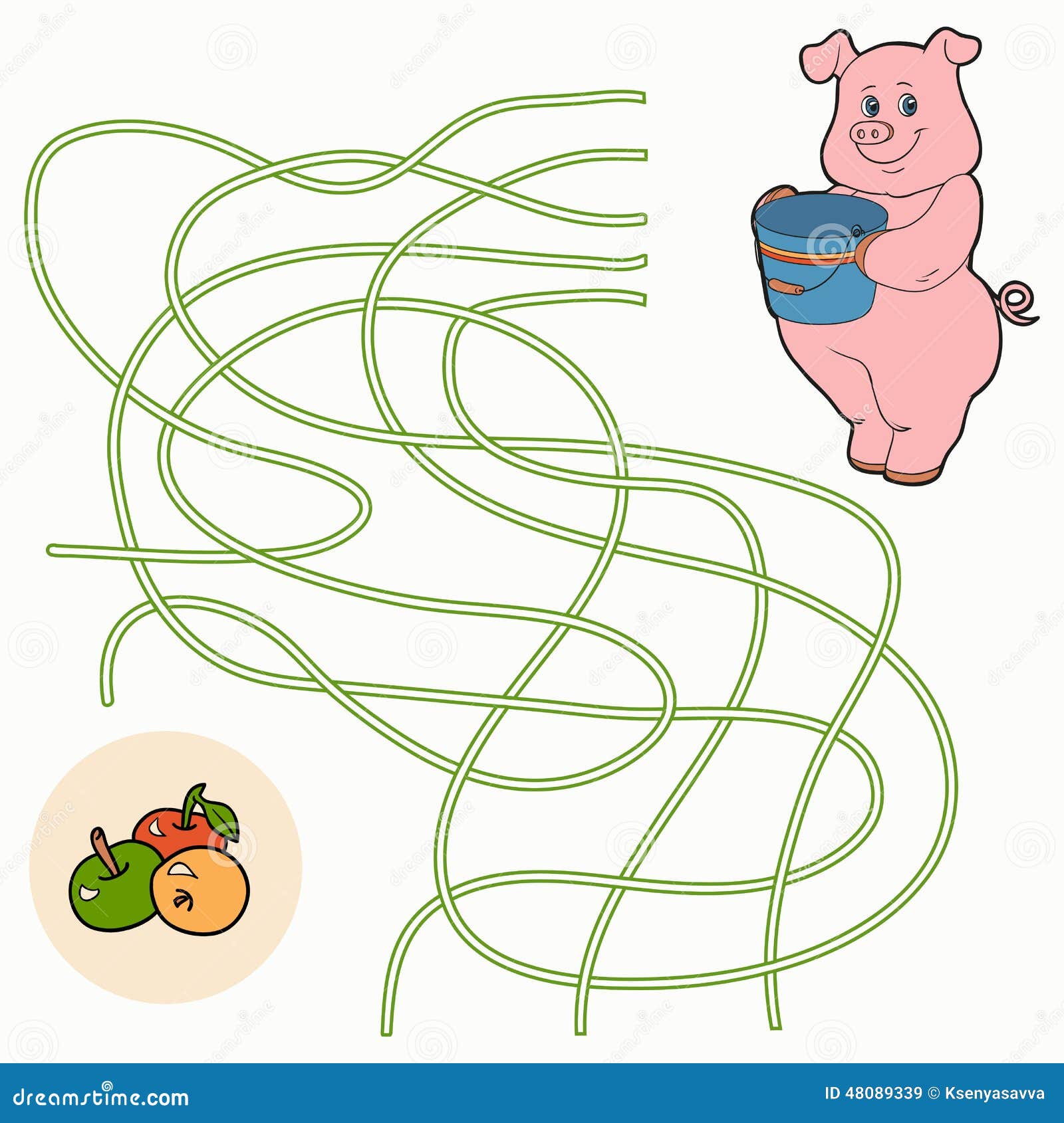 Maze Game for Children (pig) Stock Vector - Illustration of confusion ...