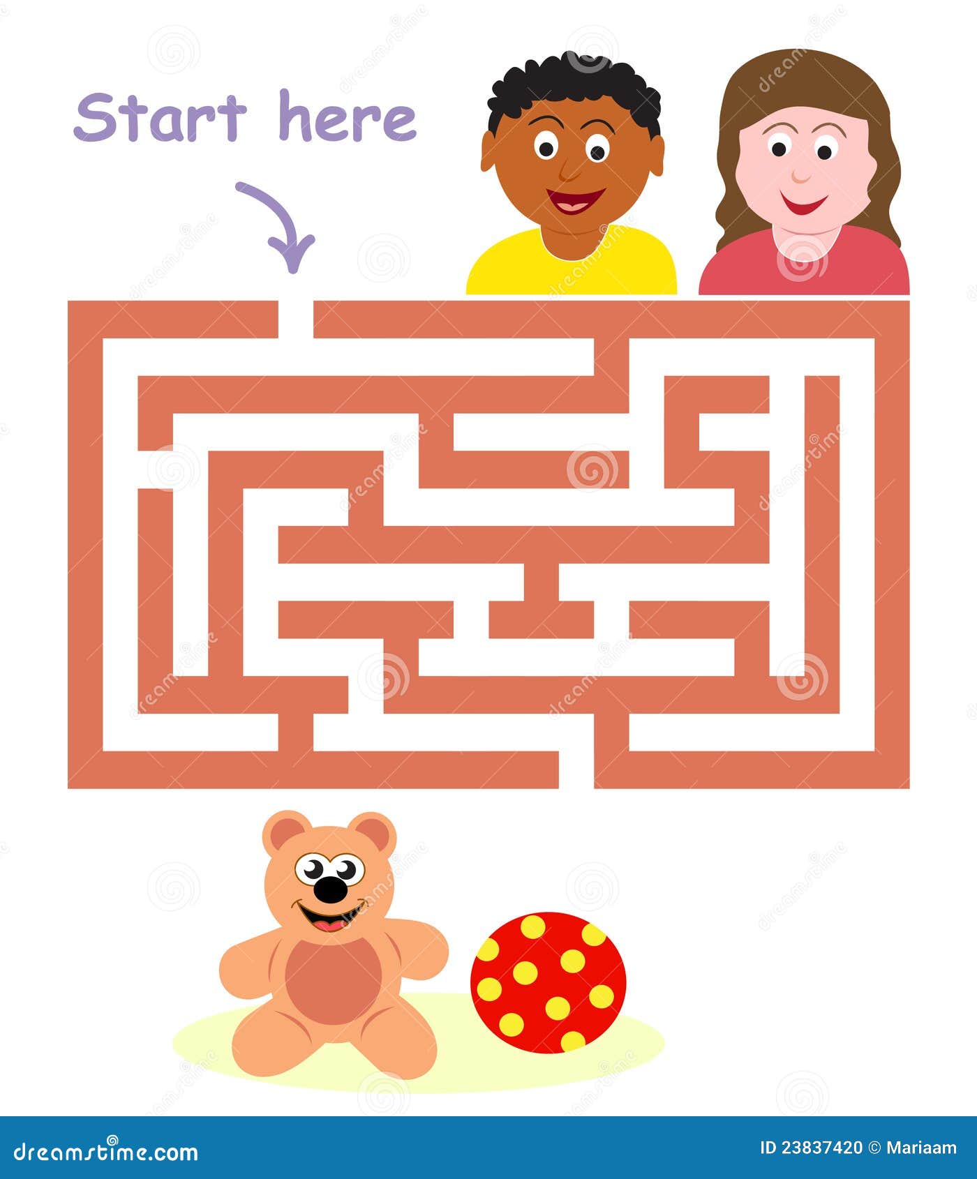 Maze Game: Children & Toys Stock Illustration - Illustration of finding ...