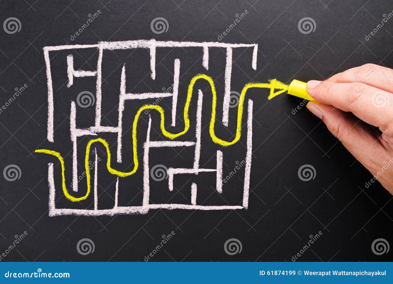 Maze Game stock image. Image of question, game, chalk - 61874199