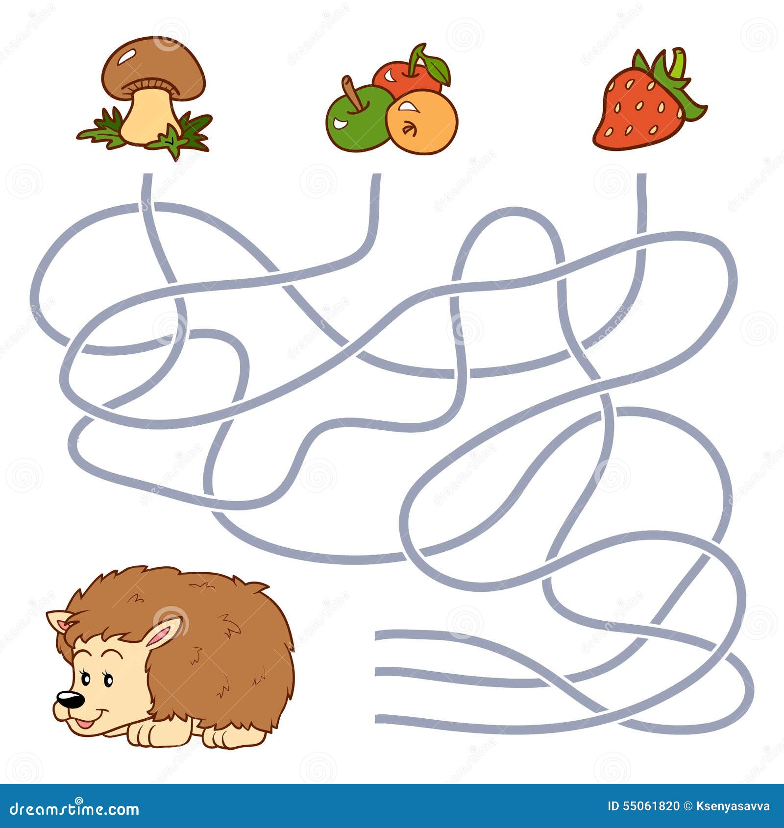 Maze Game (hedgehog and Food) Stock Vector - Illustration of complexity ...