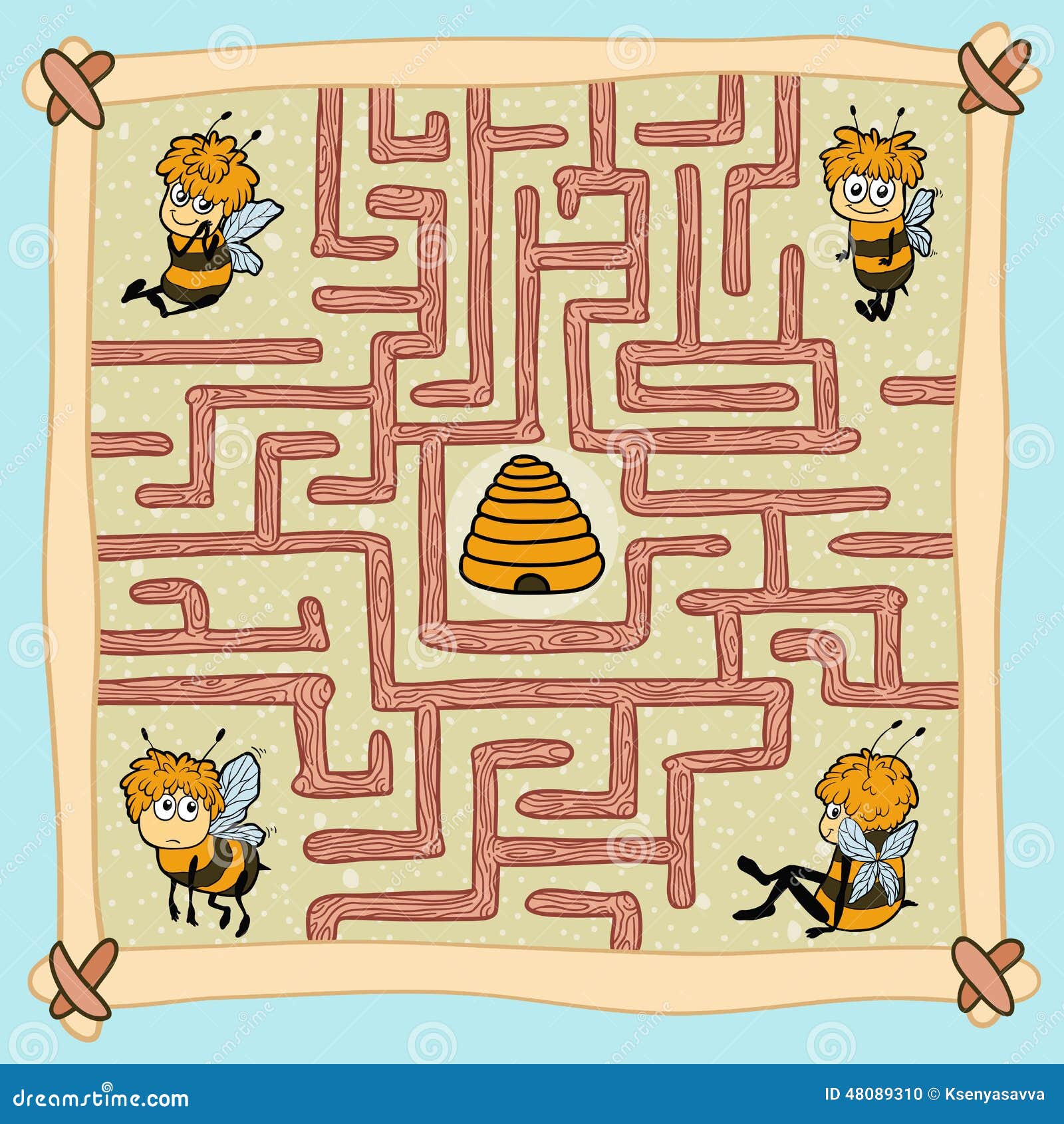 Maze Game Help One Of The Bees Find Their Way Home Stock Vector Illustration Of Bumblebee
