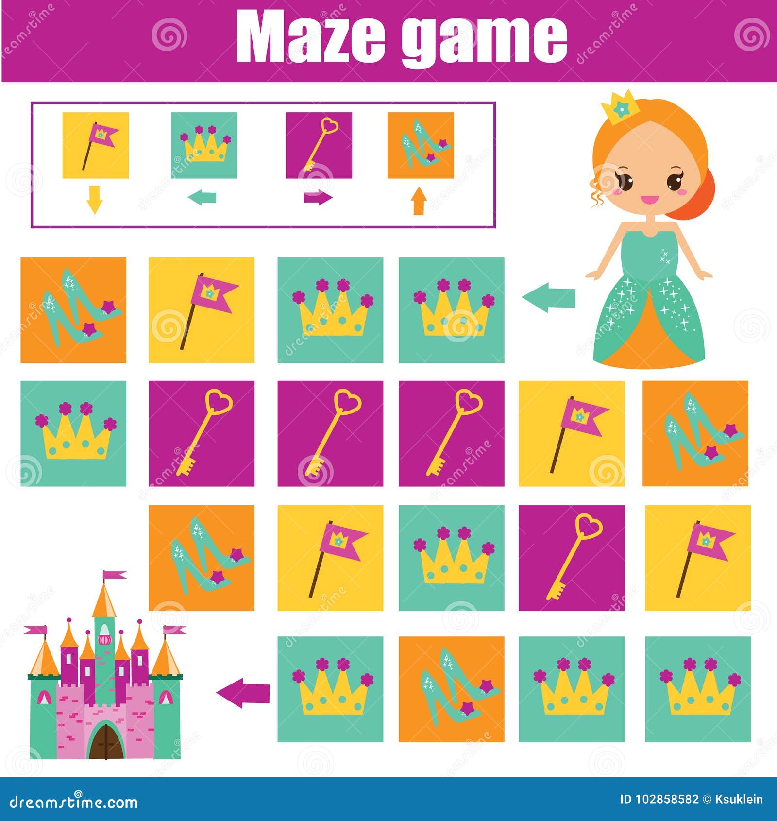 Maze Game. Kids Activity Sheet. Logic Labyrinth with Code Navigation ...