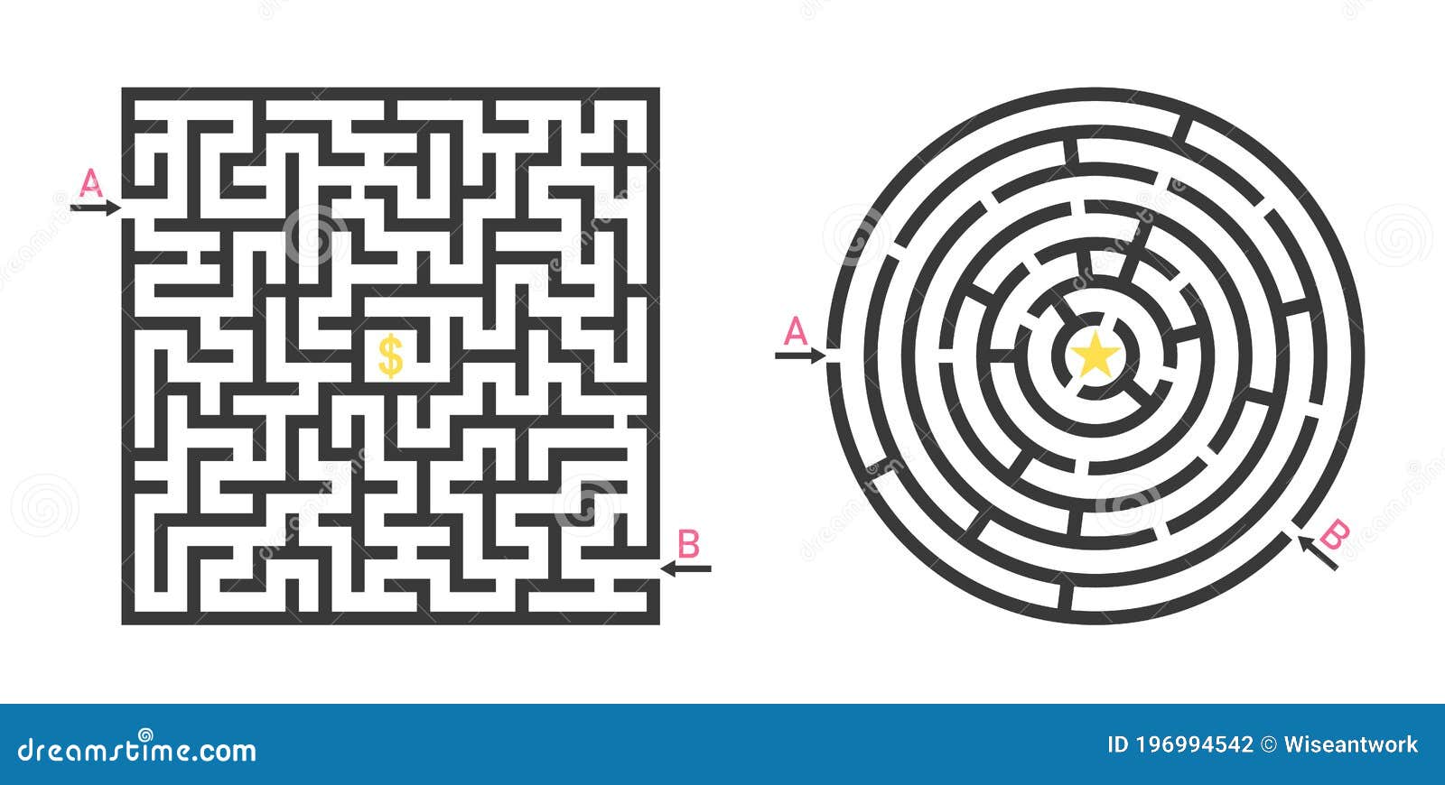 Maze Game. Labyrinth with Find Way. Puzzle Square and Circle. Entrance ... Maze Game. Labyrinth with Find Way. Puzzle Square and Circle. Entrance ...