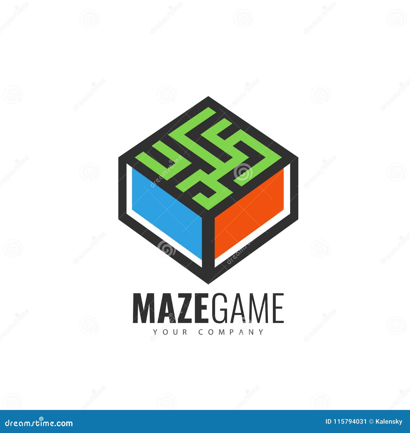 Maze game logo design stock vector. Illustration of application - 115794031