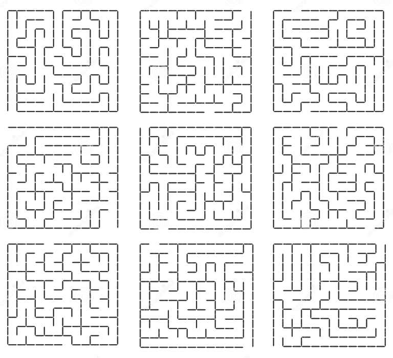 Maze Game Path. Square Maze, a Simple Logic Game with Labyrinths Stock ...