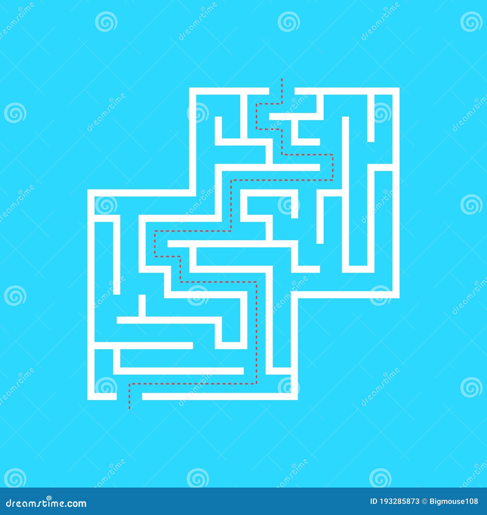 Maze Game Sign White Thin Line. Vector Stock Vector - Illustration of ...