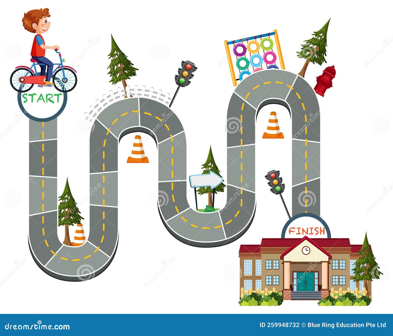 Maze Game Template for Kids Stock Vector - Illustration of jolly, game ...