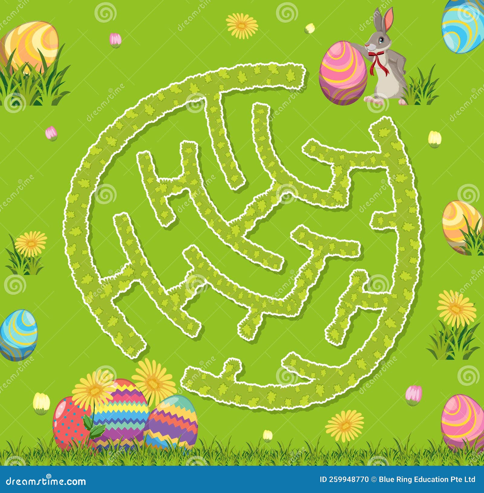 Maze Game Template for Kids Stock Vector - Illustration of blank, play ...