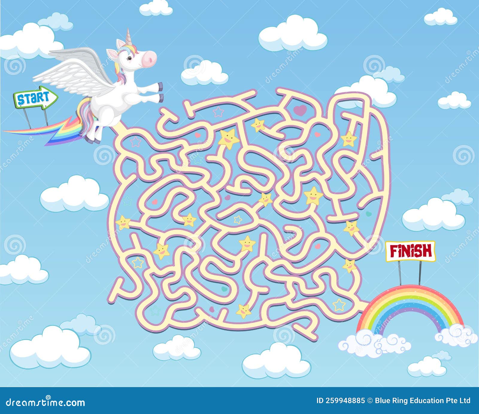 Maze Game Template for Kids Stock Vector - Illustration of enjoy ...