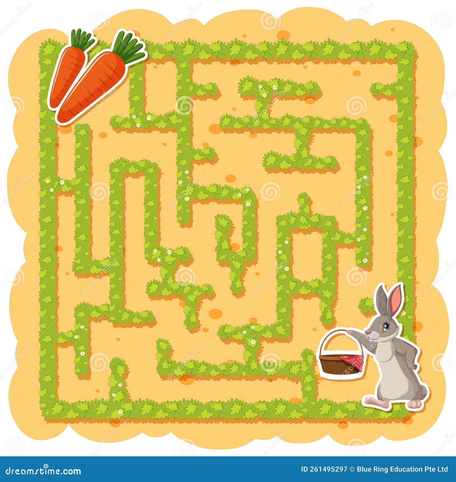 Maze Game Template for Kids Stock Vector - Illustration of jolly ...