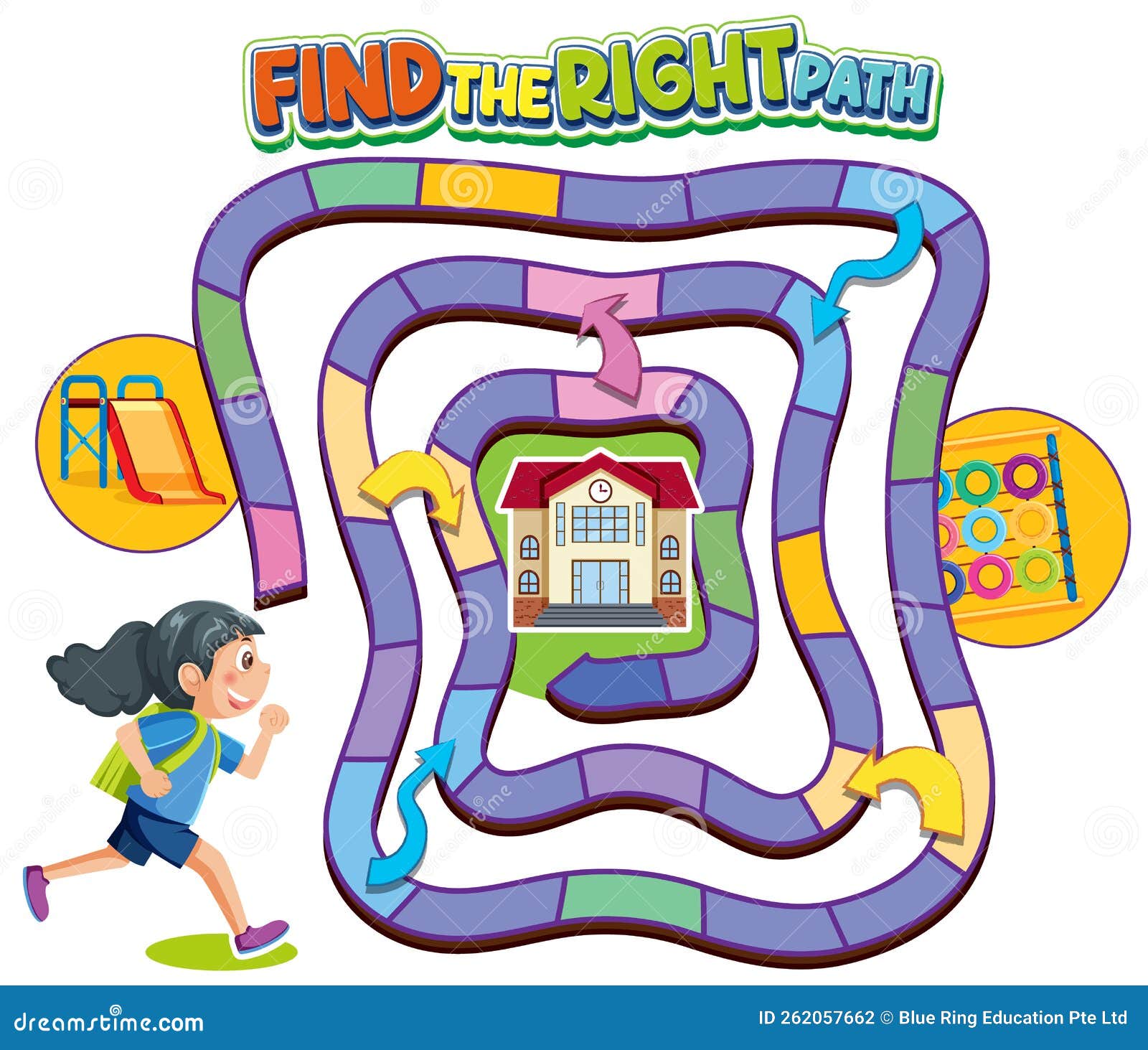 Maze Game Template for Kids Stock Vector - Illustration of active ...