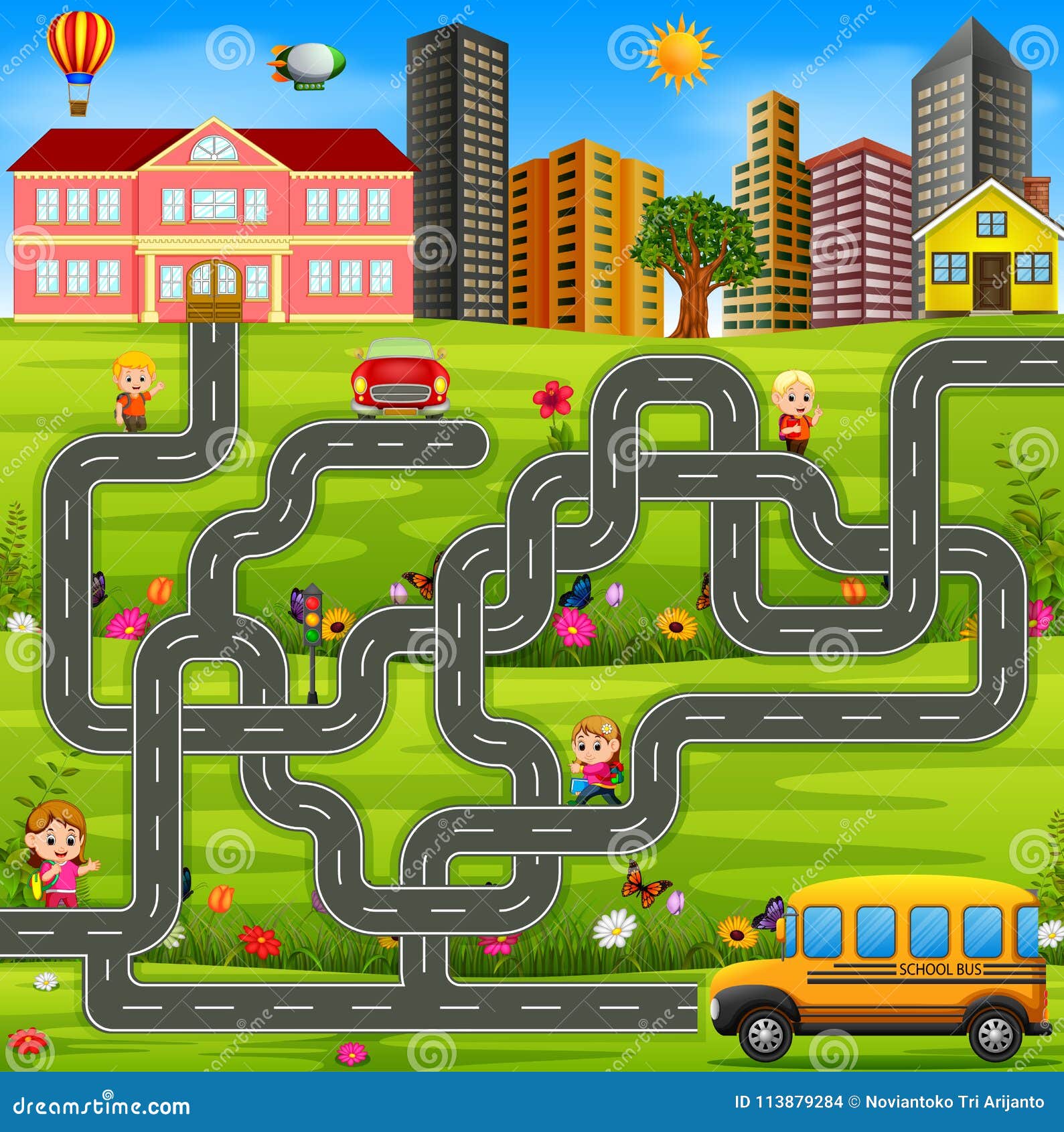 Game Map Template. River Landscape Top View Cartoon Vector ...